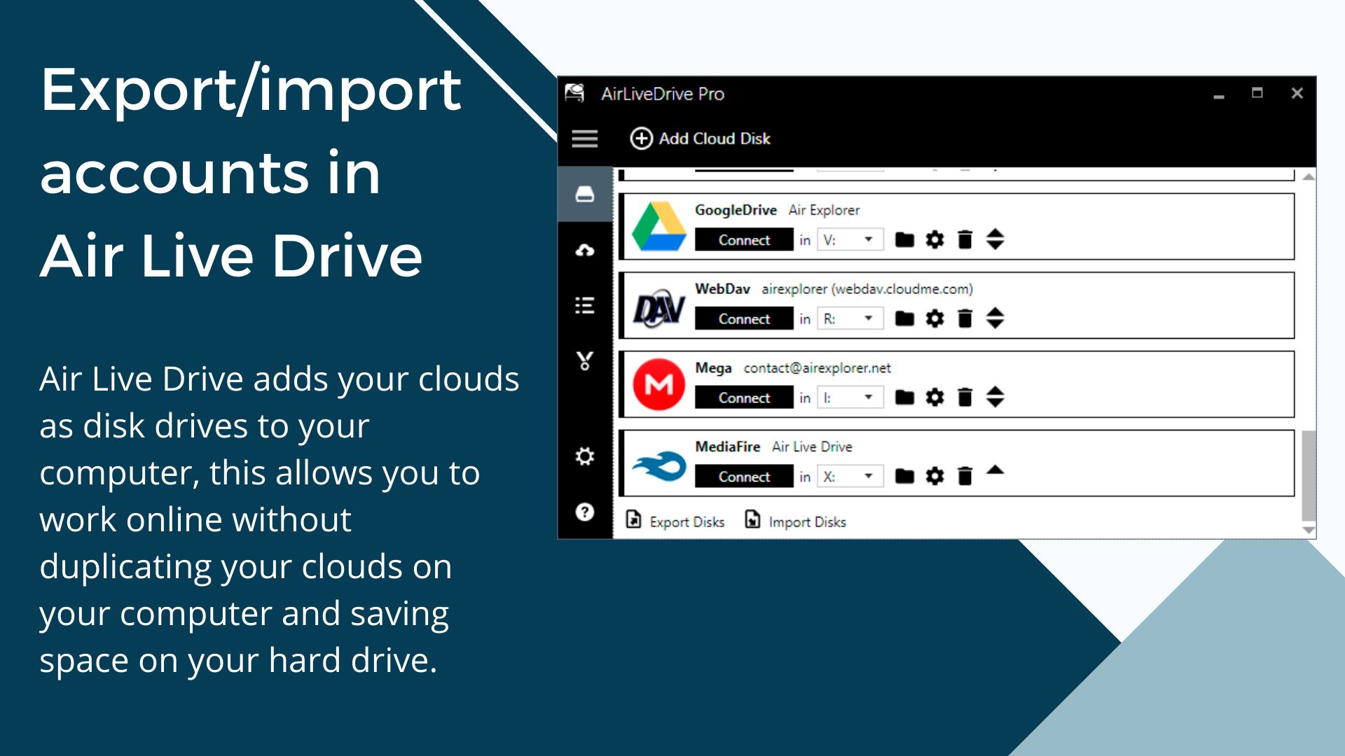 Export/import accounts in Air Live Drive Export/import accounts in Air Live Drive