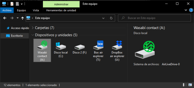 Mount Wasabi as a local hard drive