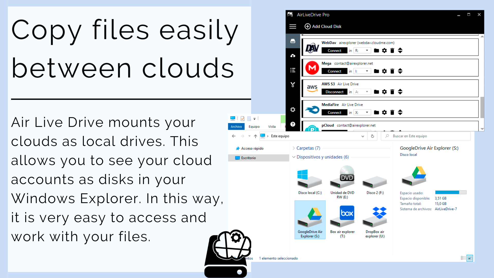 Copy files easily between clouds