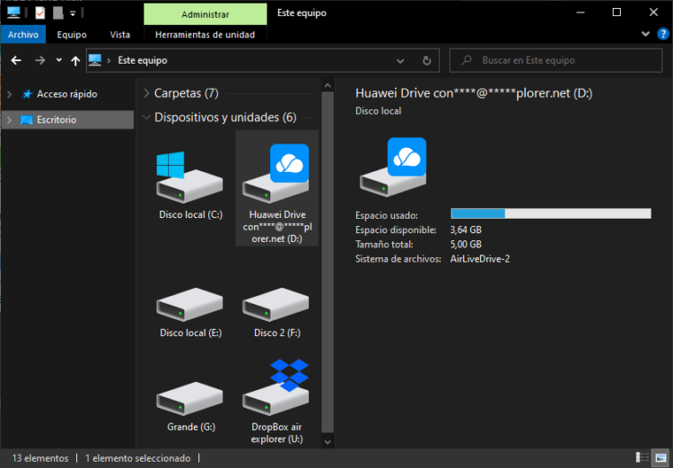 Huawei cloud as another hard drive in your PC
