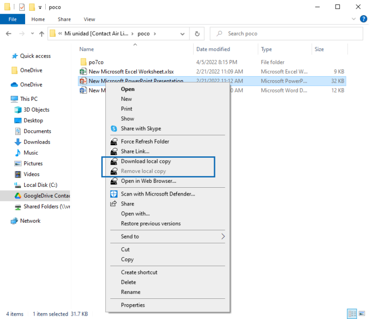 Download local copy and open files faster