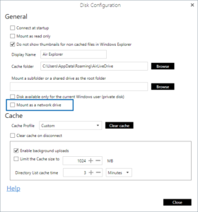Mount a cloud disk as a network drive
