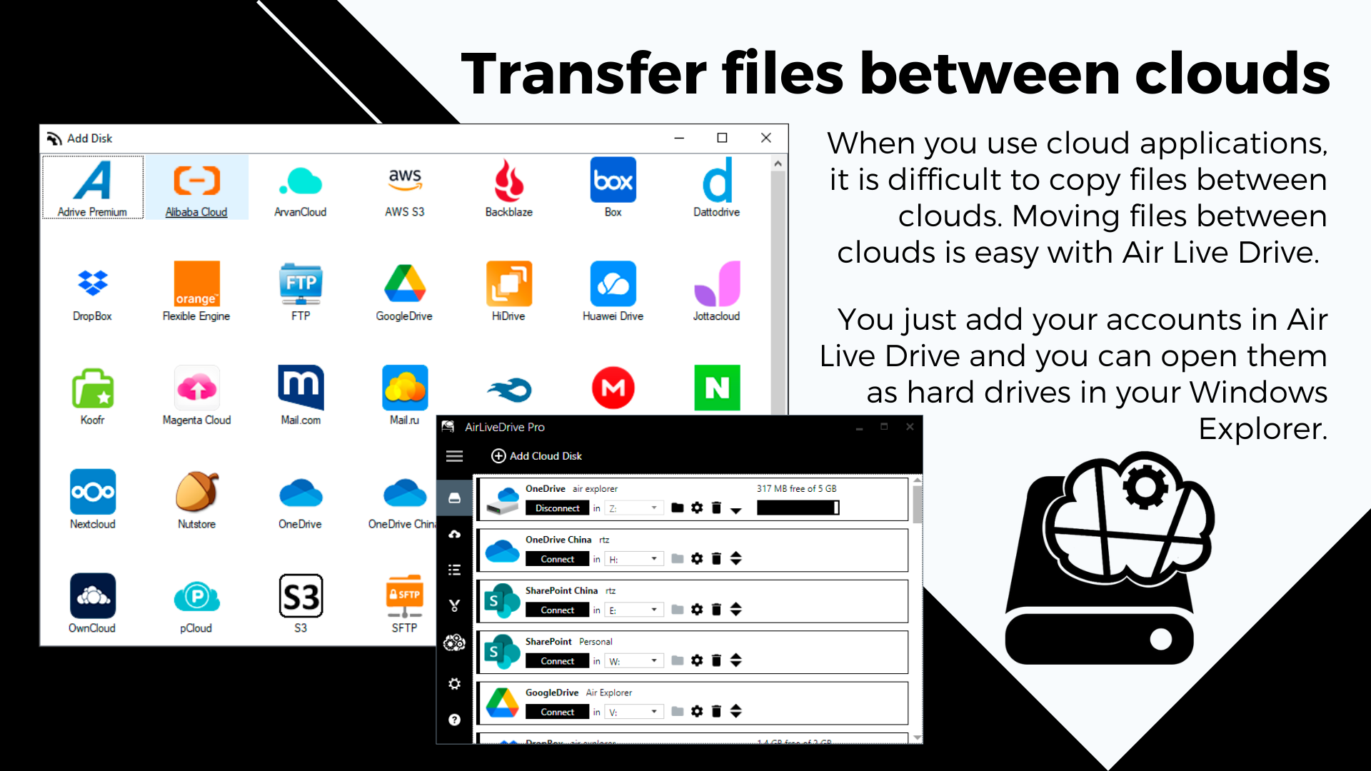 Transfer files between clouds