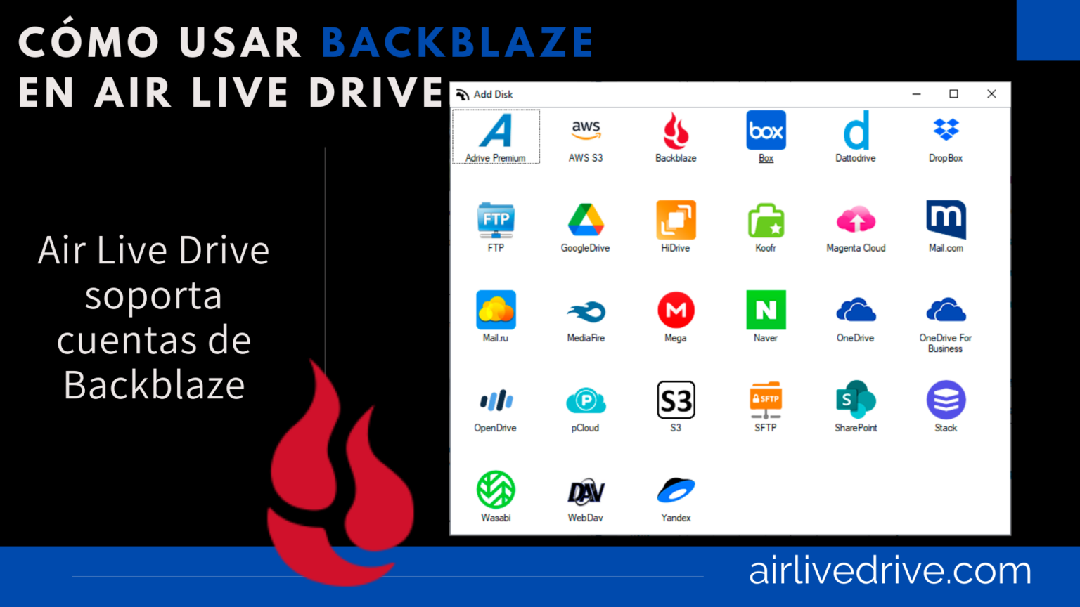 Cómo usar Backblaze en Air Live Drive