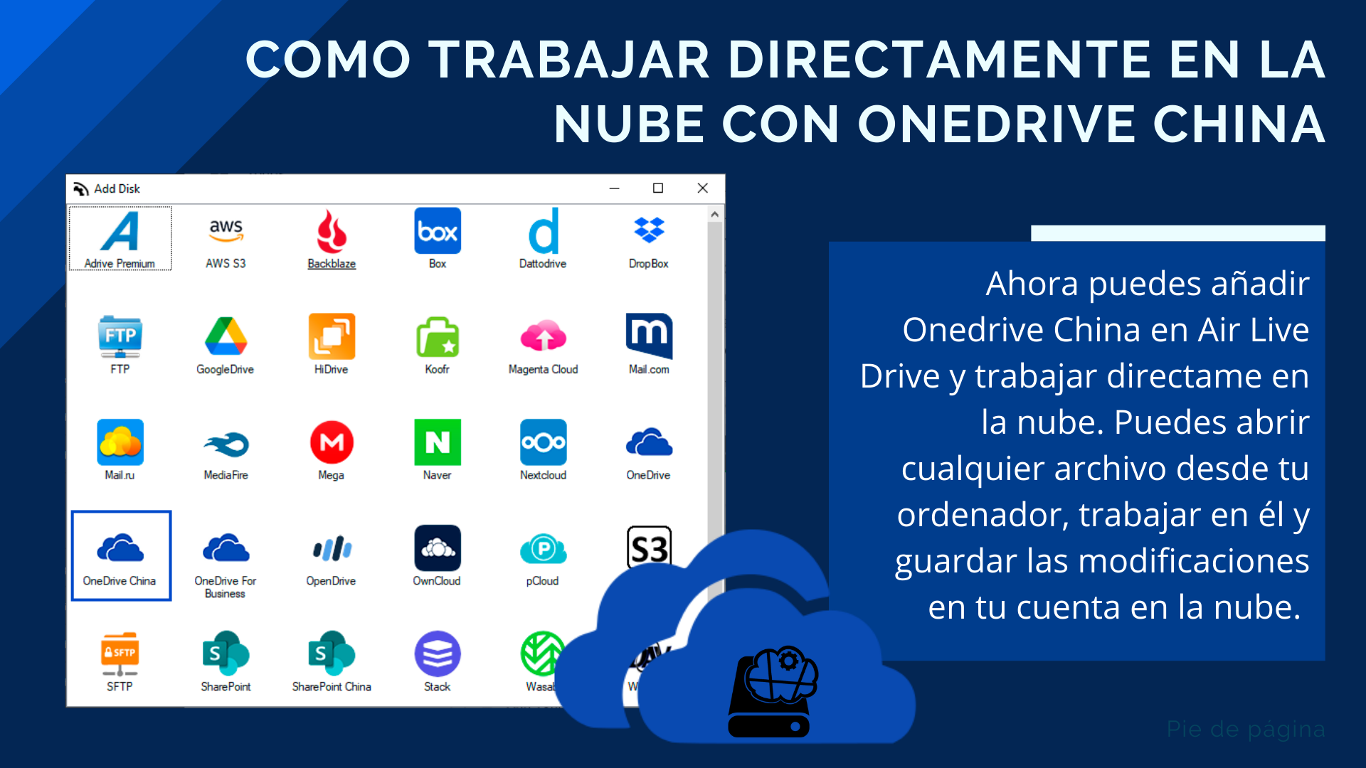 Como trabajar directamente en la nube con Onedrive China