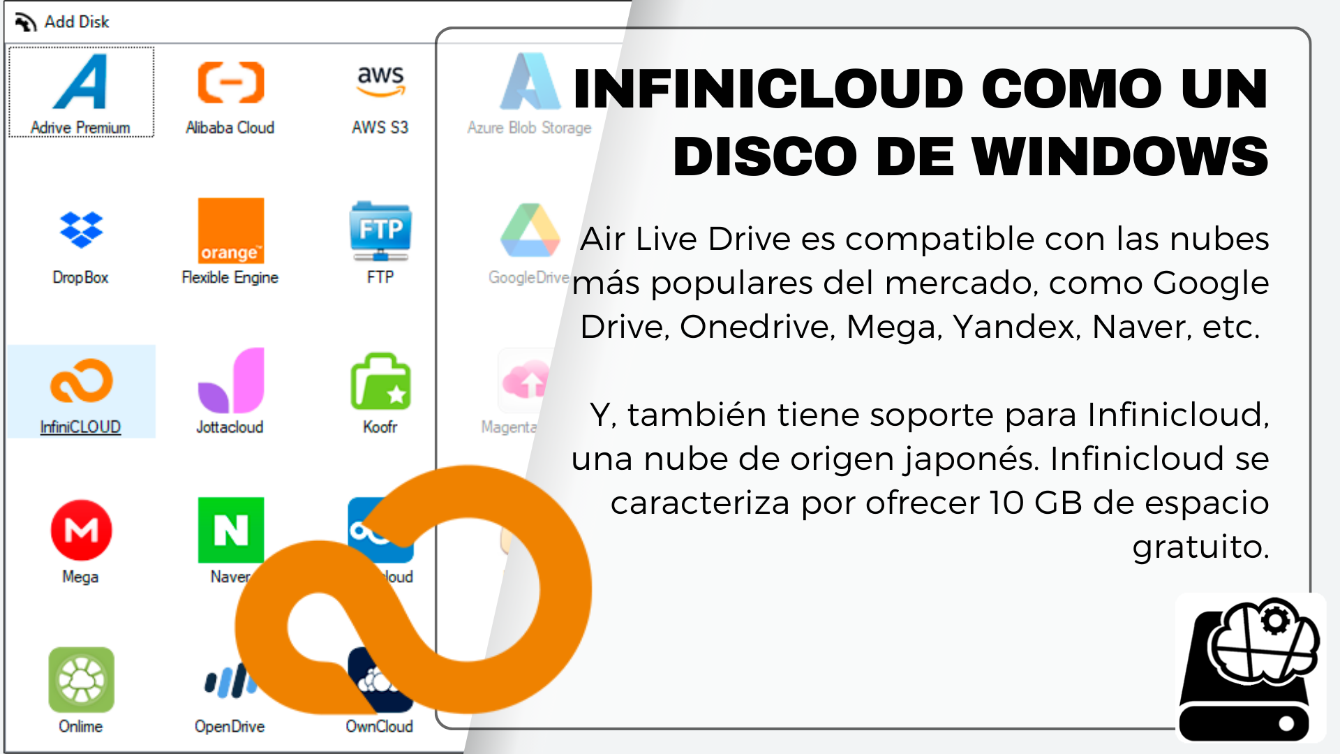 Infinicloud como un disco de Windows